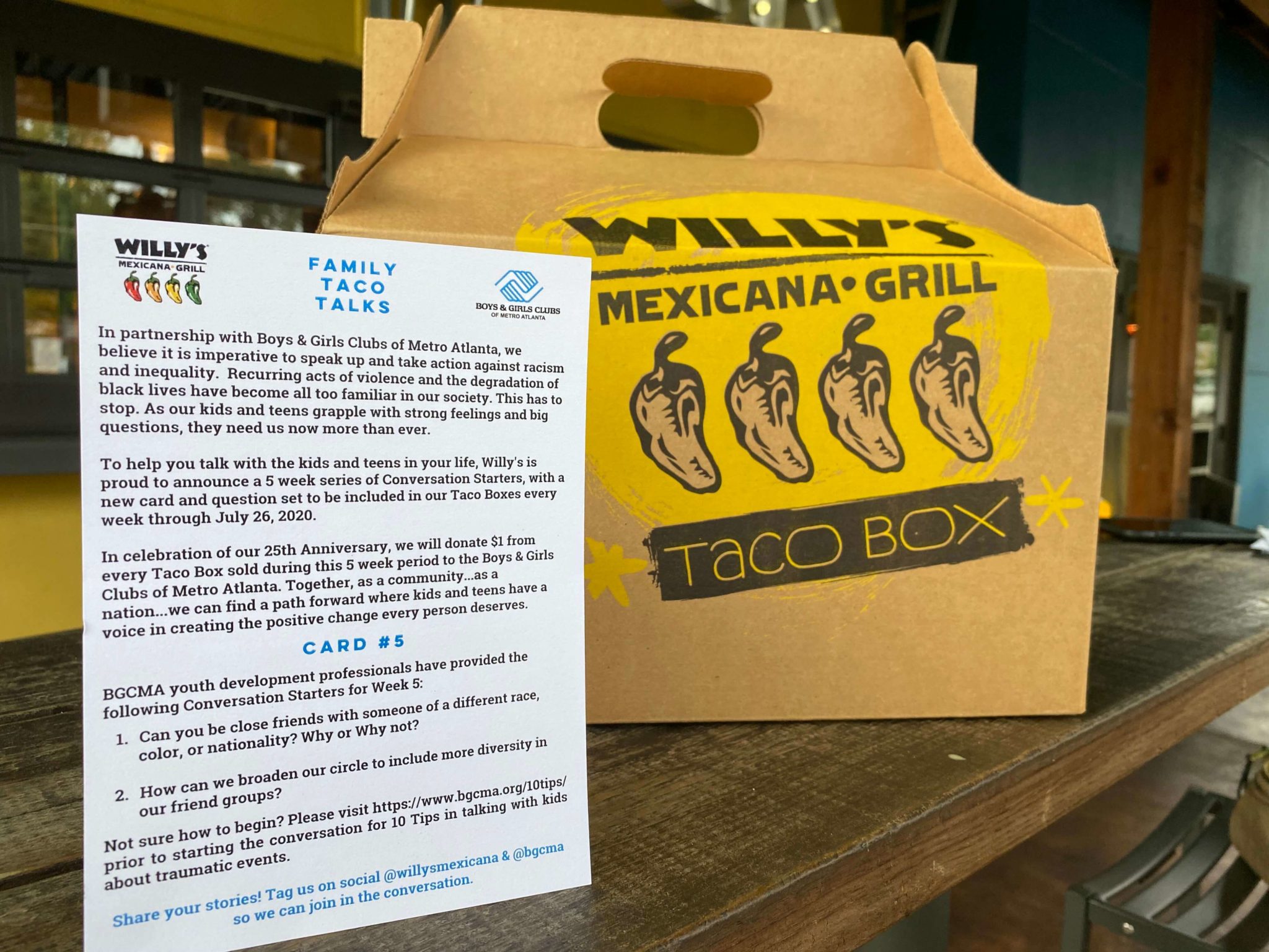 Taco Talks Convo Starters - Willy's Mexicana Grill